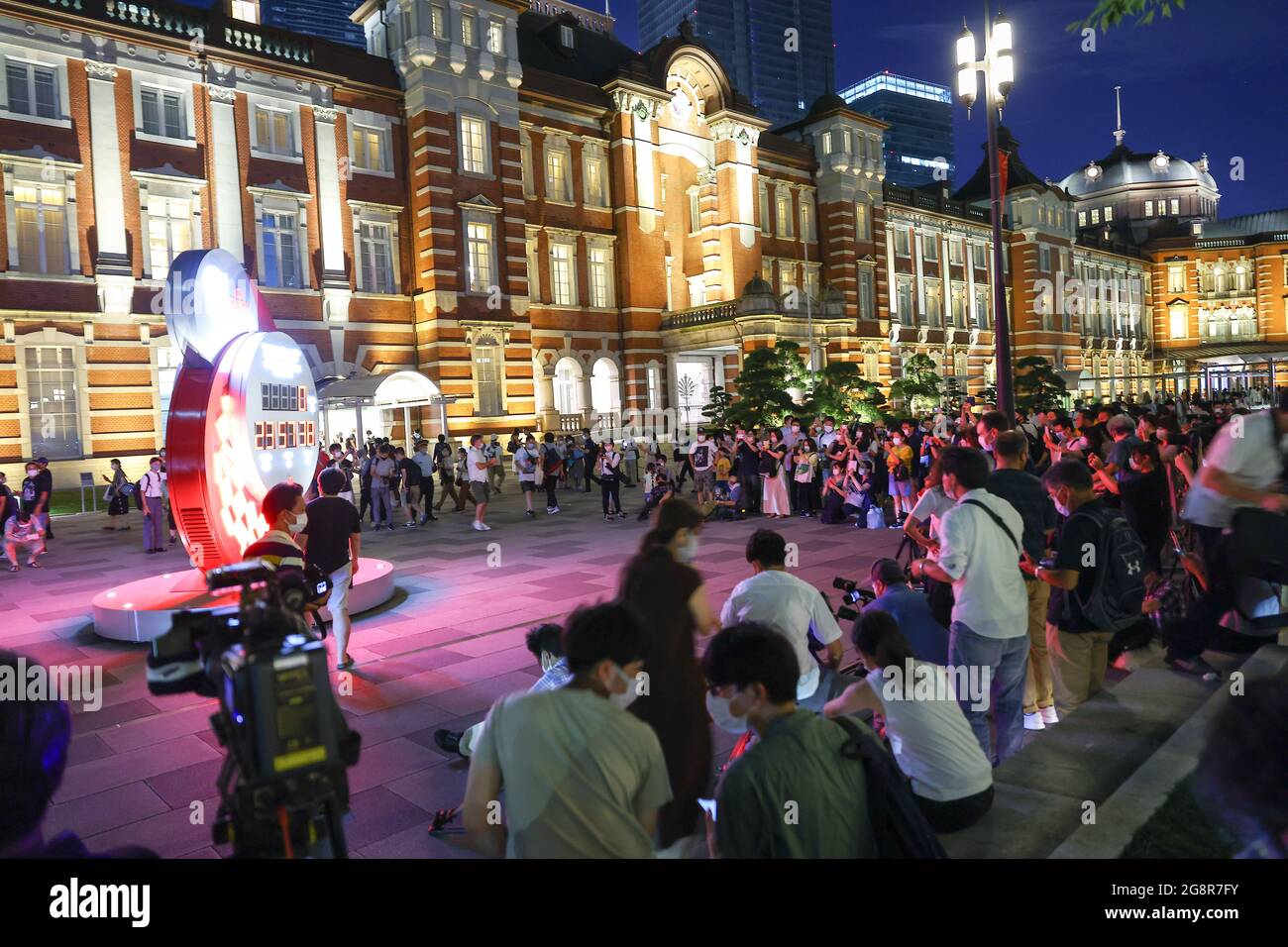 Tokyo, Japan. 22nd July, 2021. Tokyo Station, Tokyo. Countdown object ...