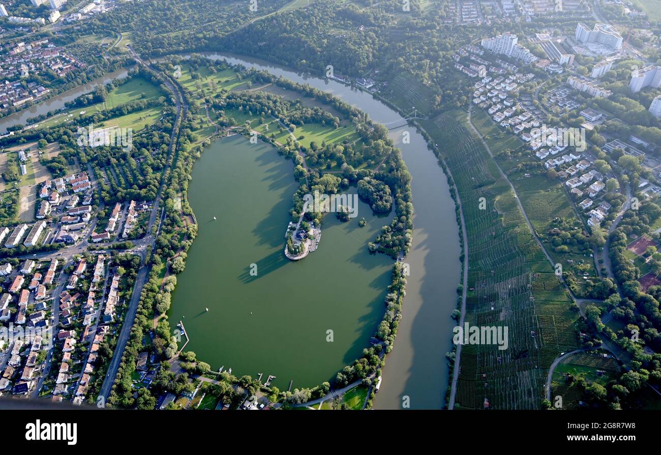 Stuttgart, Germany. 21st July, 2021. The Max-Eyth lake, taken from a ...