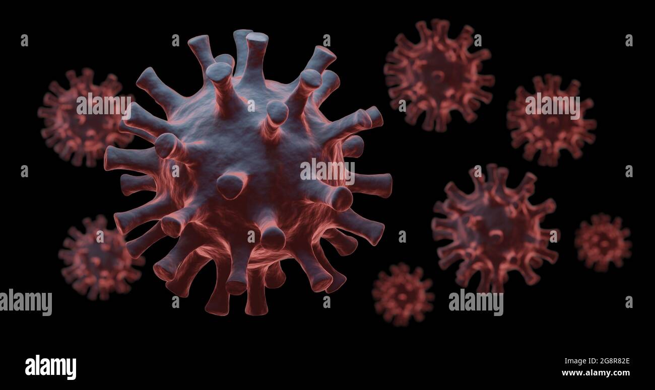 3d render of virus flying in air Stock Photo - Alamy