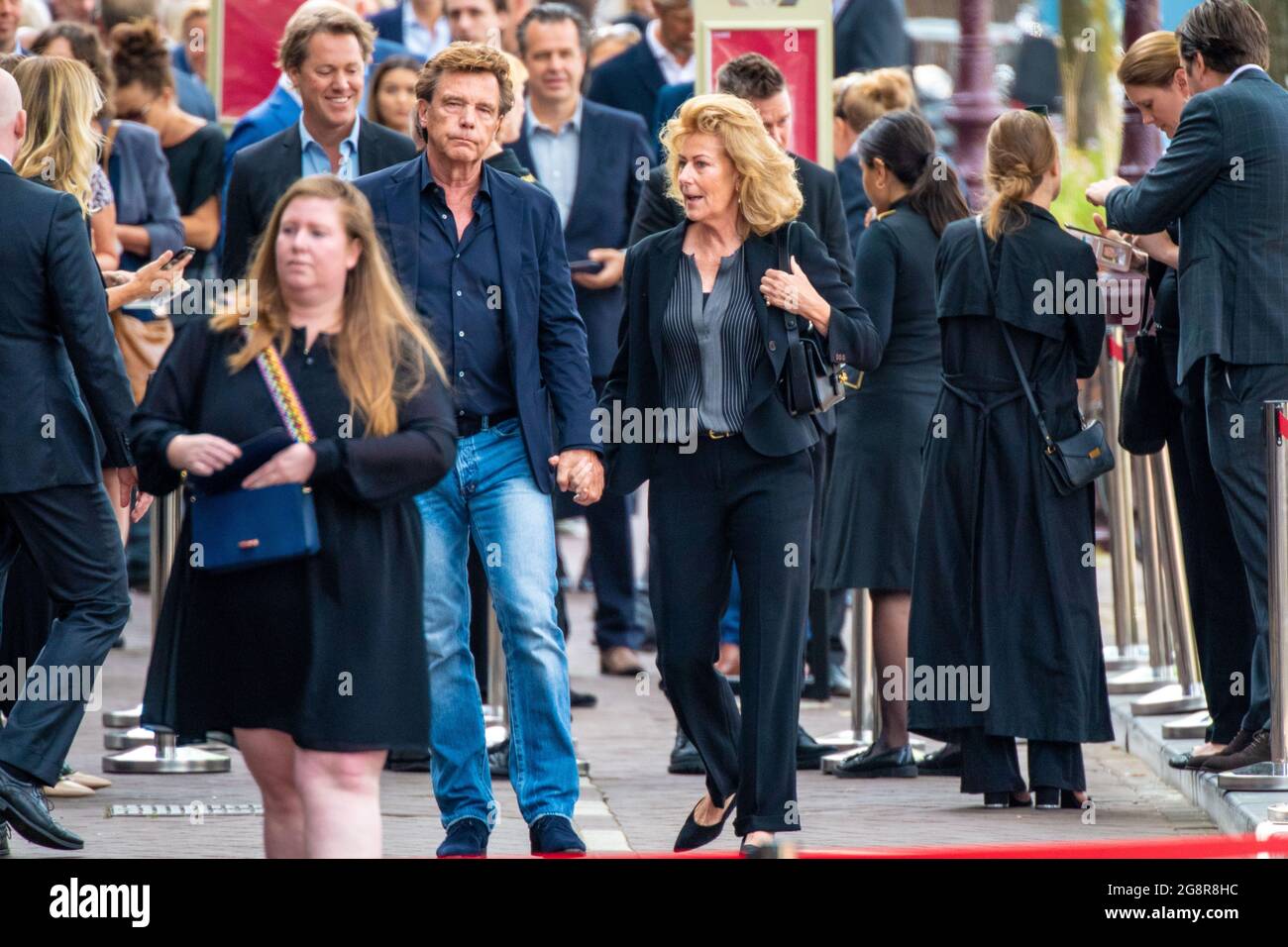 John de Mol and his wife Els attending the private farewell for Peter R ...