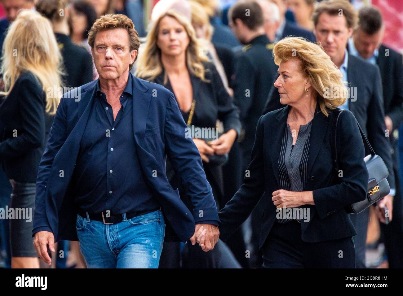 John de Mol and his wife Els attending the private farewell for Peter R ...