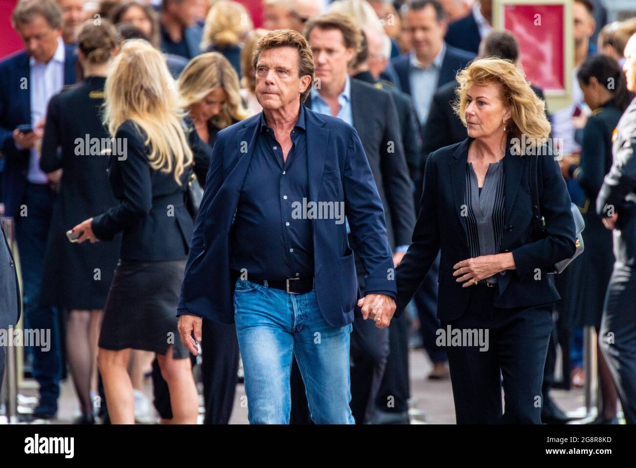 John de Mol and his wife Els attending the private farewell for Peter R ...