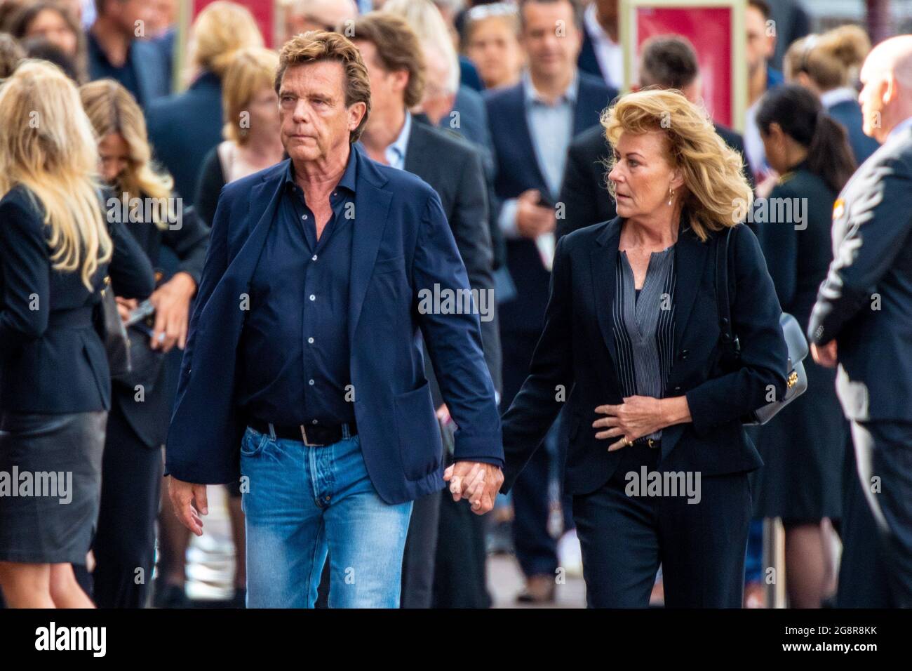 John de Mol and his wife Els attending the private farewell for Peter R ...