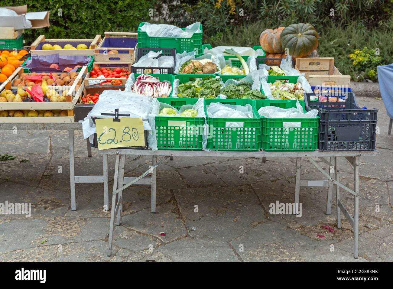 Organic Vegetables and Fruits Small Farmers Market at Street in Italy ...