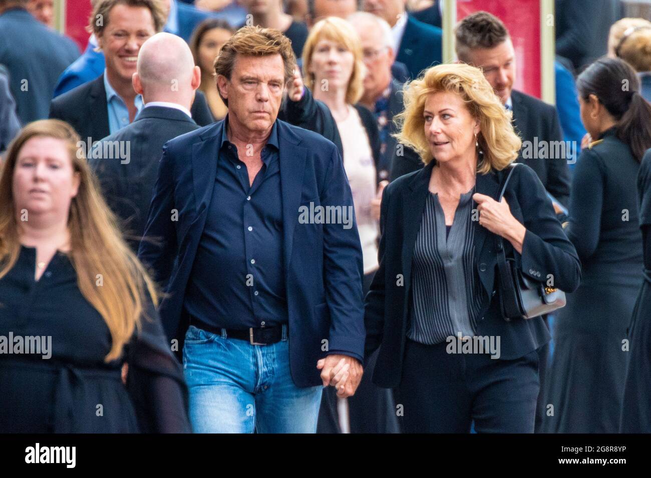 John de Mol and his wife Els attending the private farewell for Peter R ...