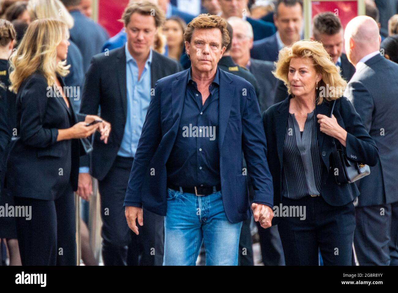John de Mol and his wife Els attending the private farewell for Peter R ...