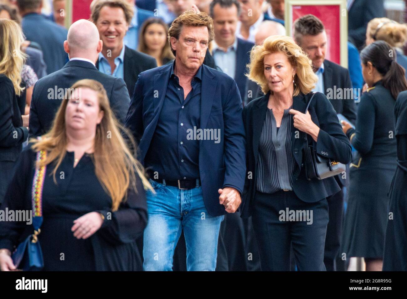 John de Mol and his wife Els attending the private farewell for Peter R ...