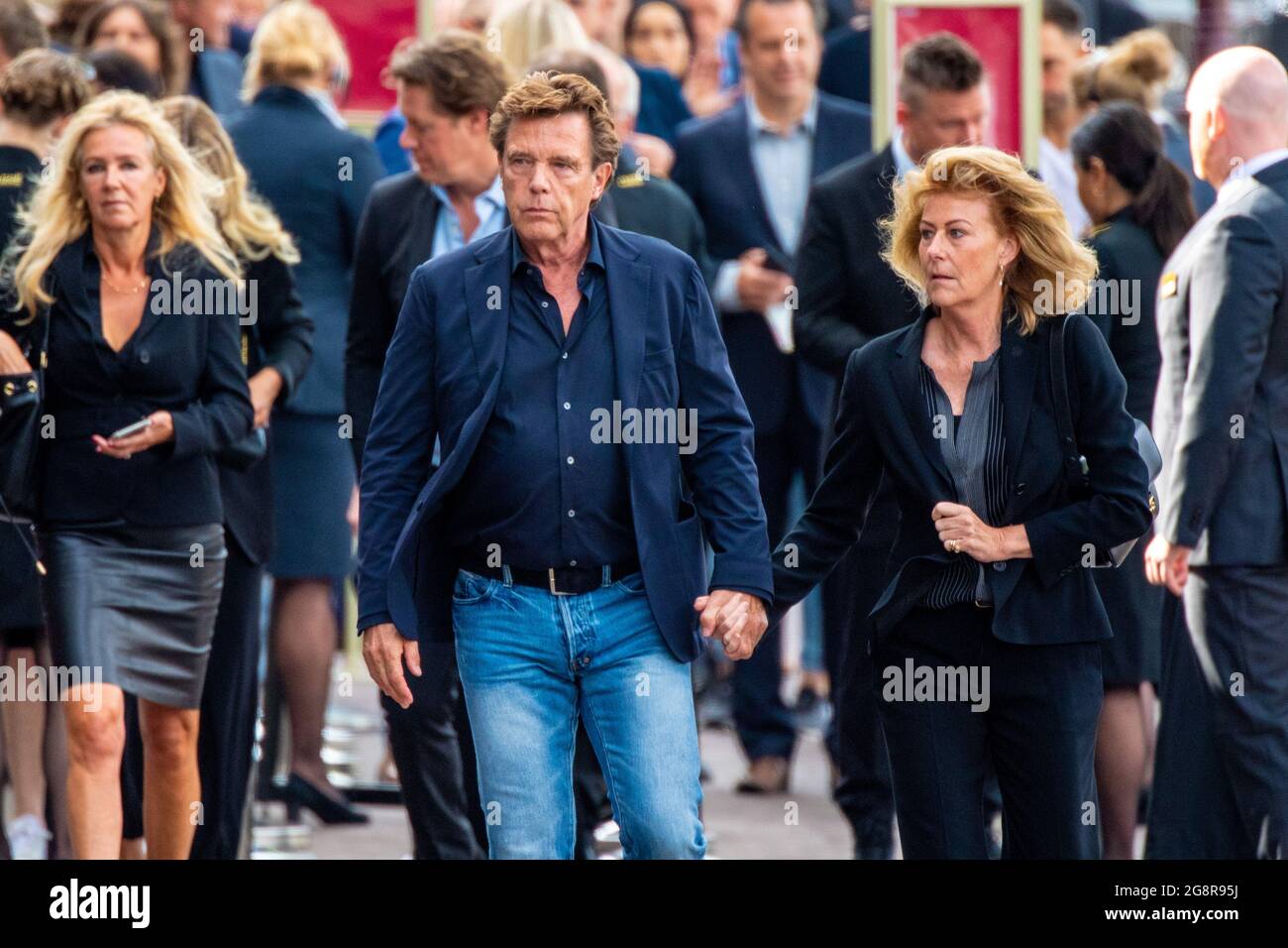 John de Mol and his wife Els attending the private farewell for Peter R ...
