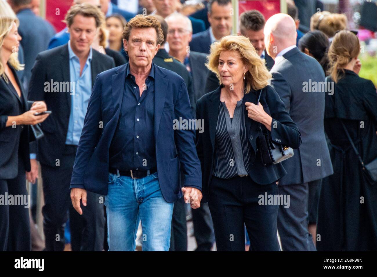 John de Mol and his wife Els attending the private farewell for Peter R ...