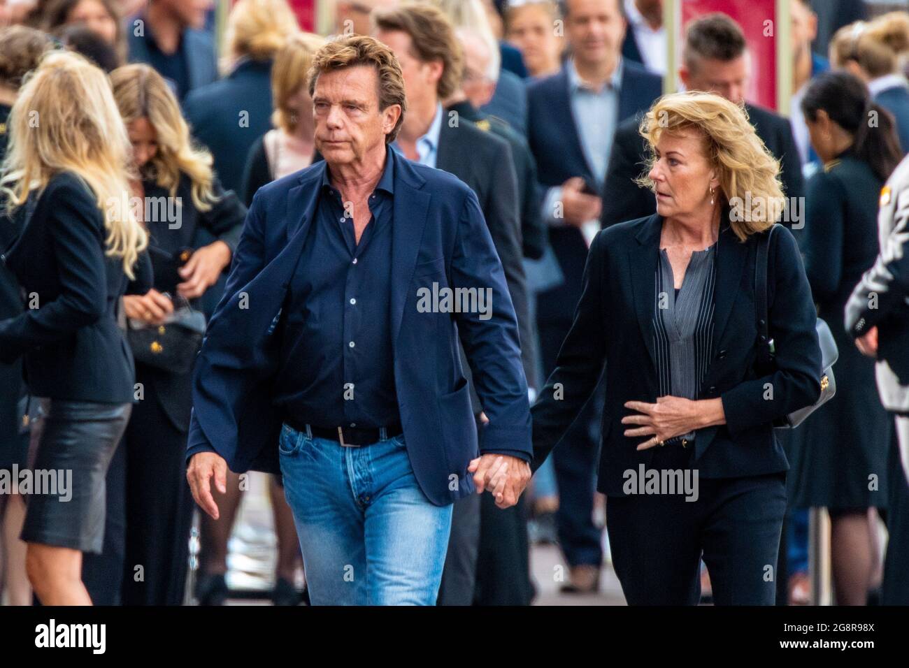 John de Mol and his wife Els attending the private farewell for Peter R ...