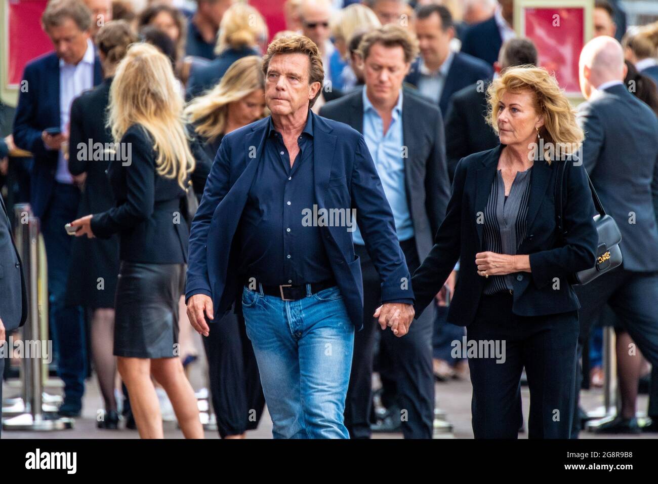 John de Mol and his wife Els attending the private farewell for Peter R ...