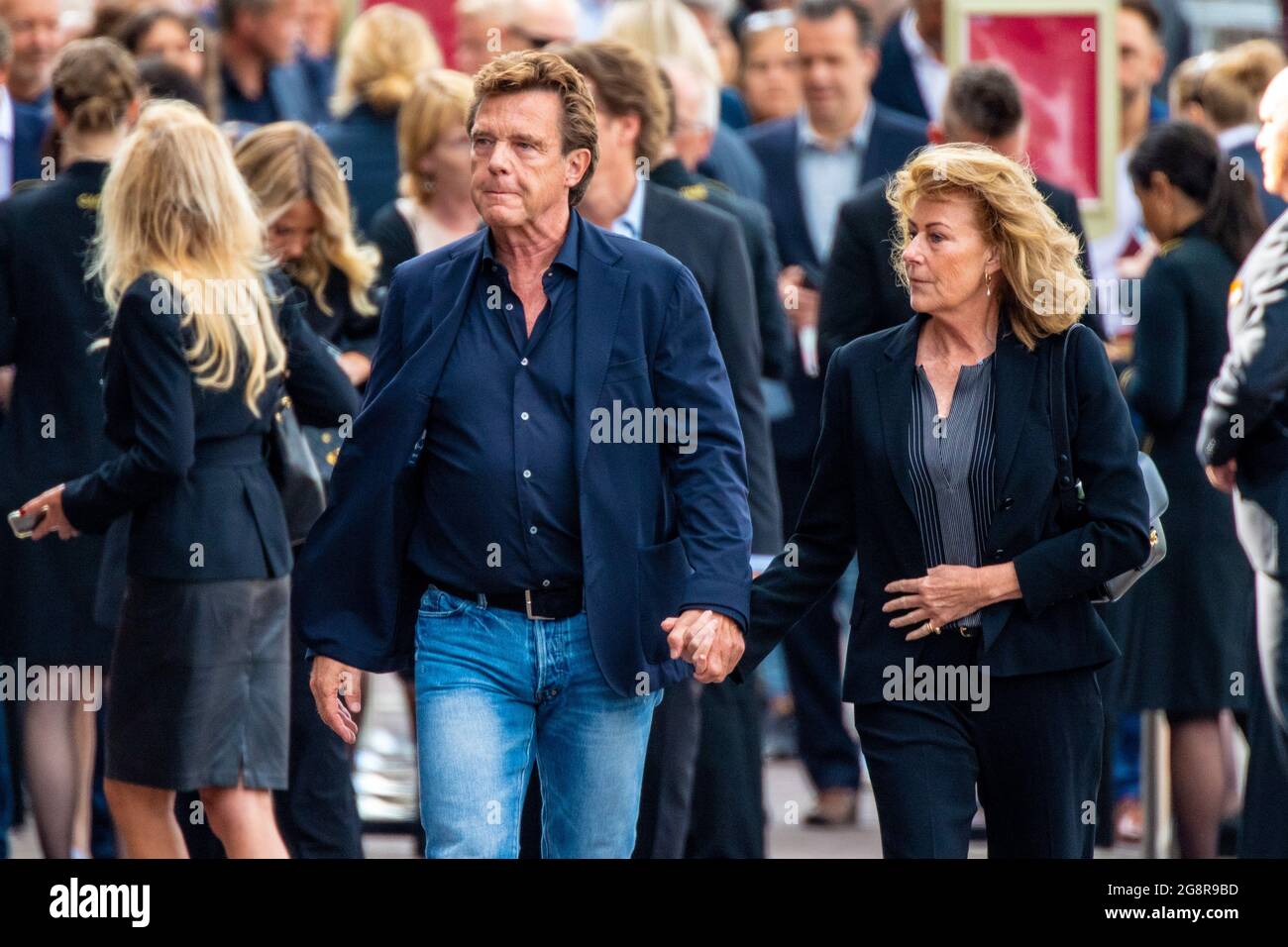 John de Mol and his wife Els attending the private farewell for Peter R ...