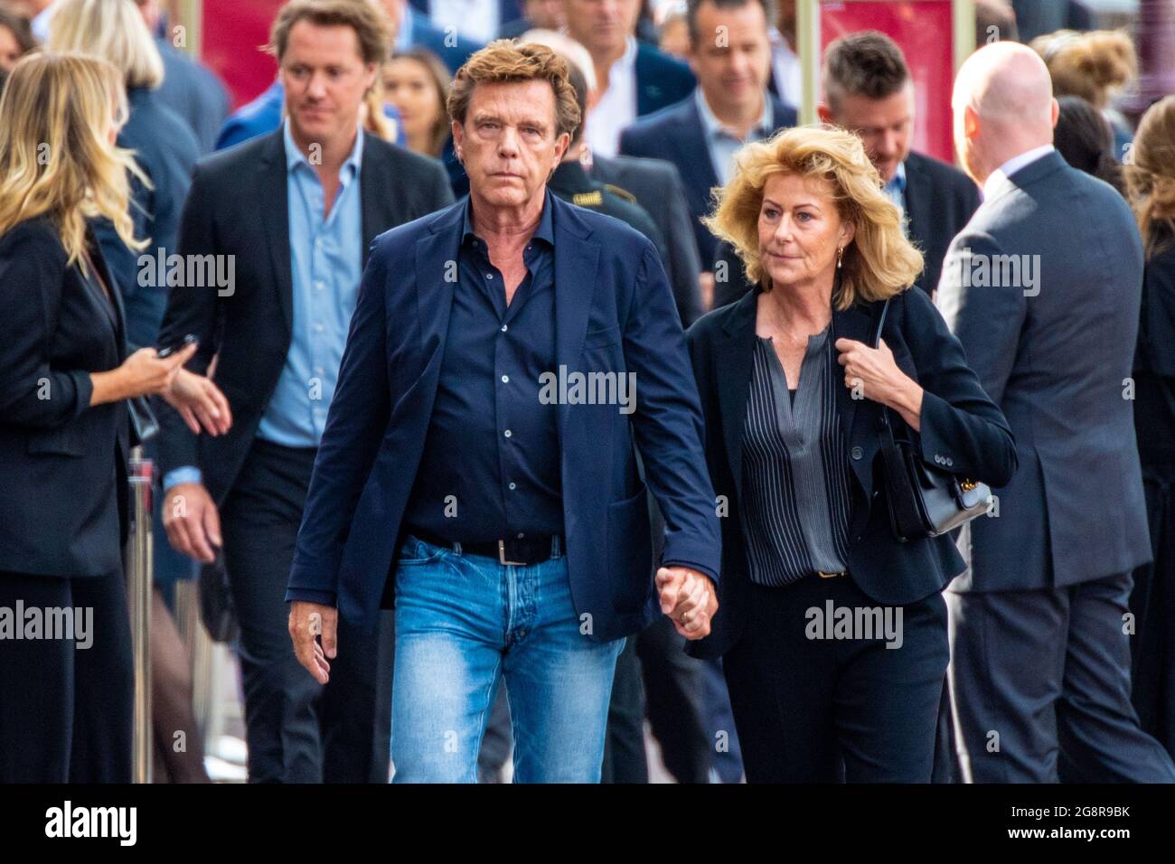 John de Mol and his wife Els attending the private farewell for Peter R ...
