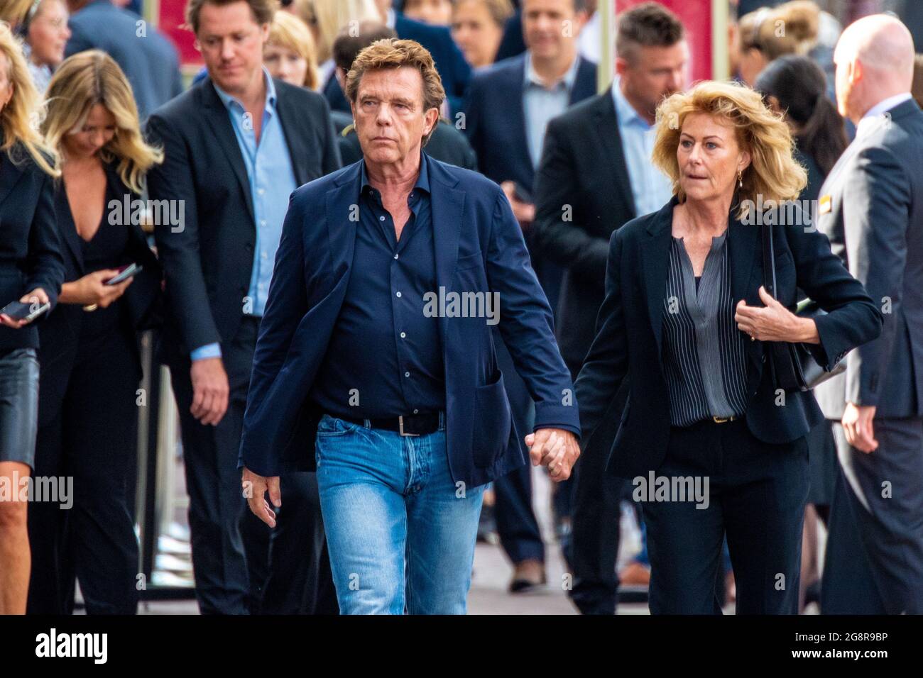 John de Mol and his wife Els attending the private farewell for Peter R ...