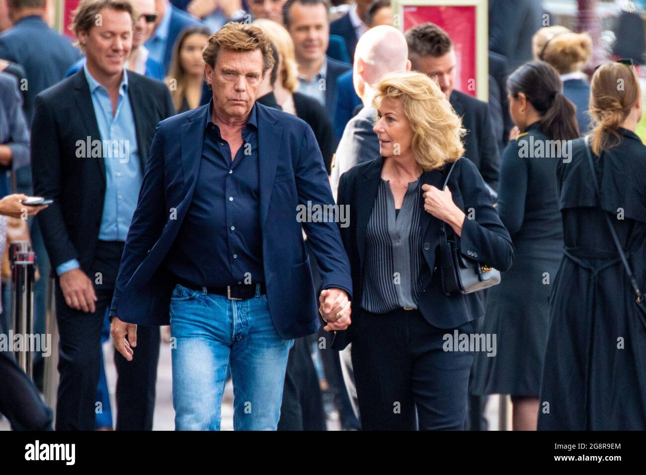John de Mol and his wife Els attending the private farewell for Peter R ...
