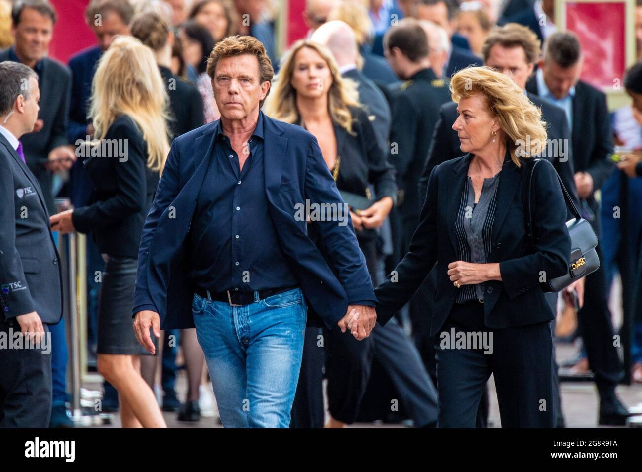 John de Mol and his wife Els attending the private farewell for Peter R ...