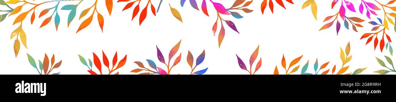 Horizontal banner with multicolored twigs. Vector illustration Stock ...