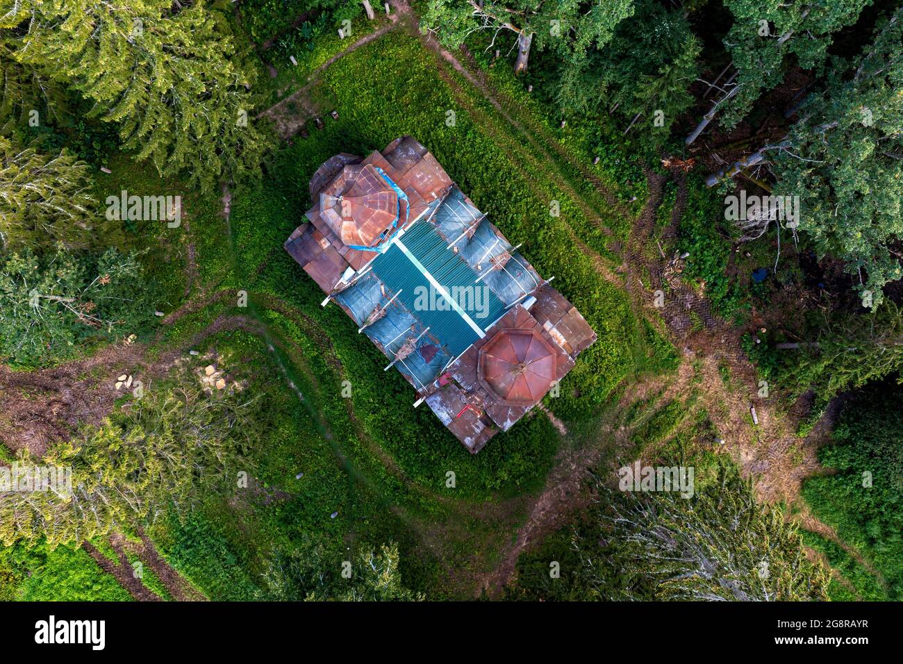 abandoned Orthodox Church in the forest, Galgauska, Latvia ...