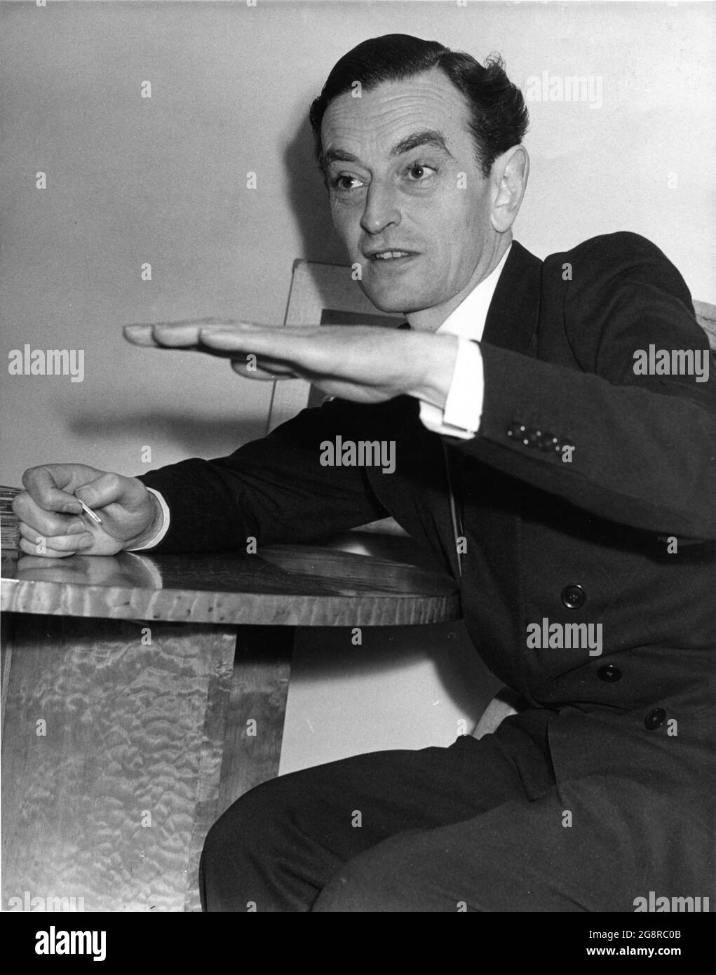 British Film Director DAVID LEAN candid portrait at his Piccadilly Flat ...