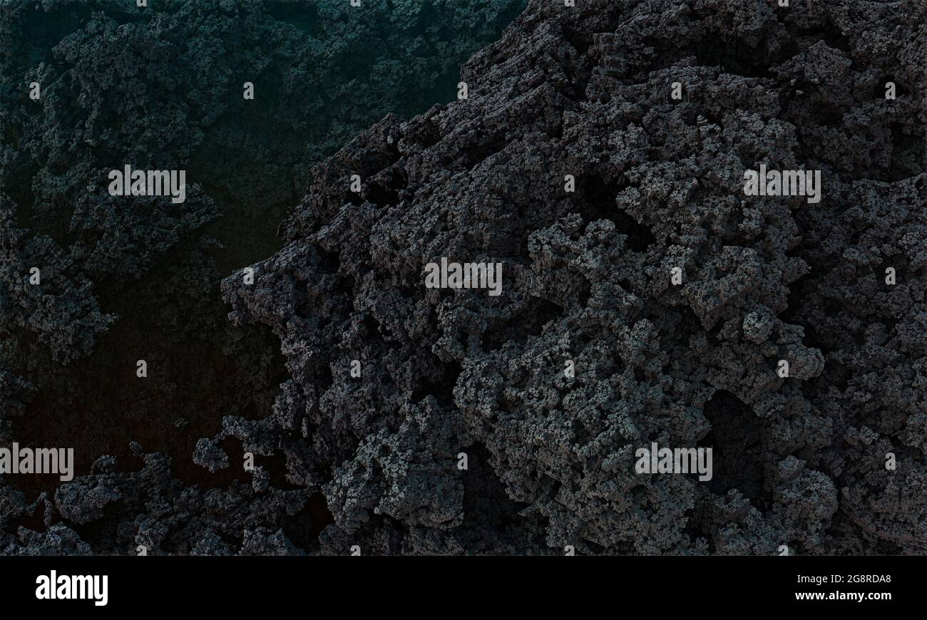 Gray texture cut blocks trench. Mining cliff of rough rock crash ...