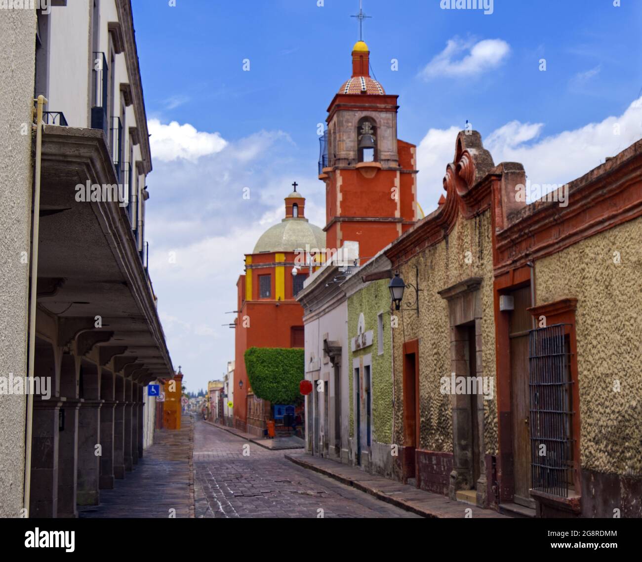 Querétaro - Street by Templo y Convento de Mont Carmel Stock Photo - Alamy