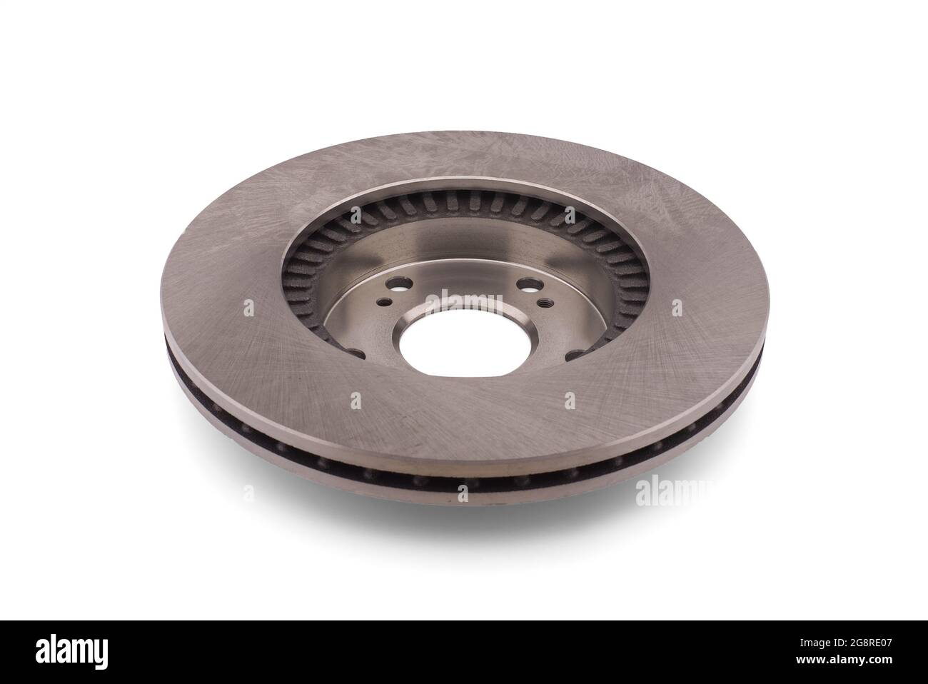 New disc brake rotor for a car isolated on white. Auto spare parts ...