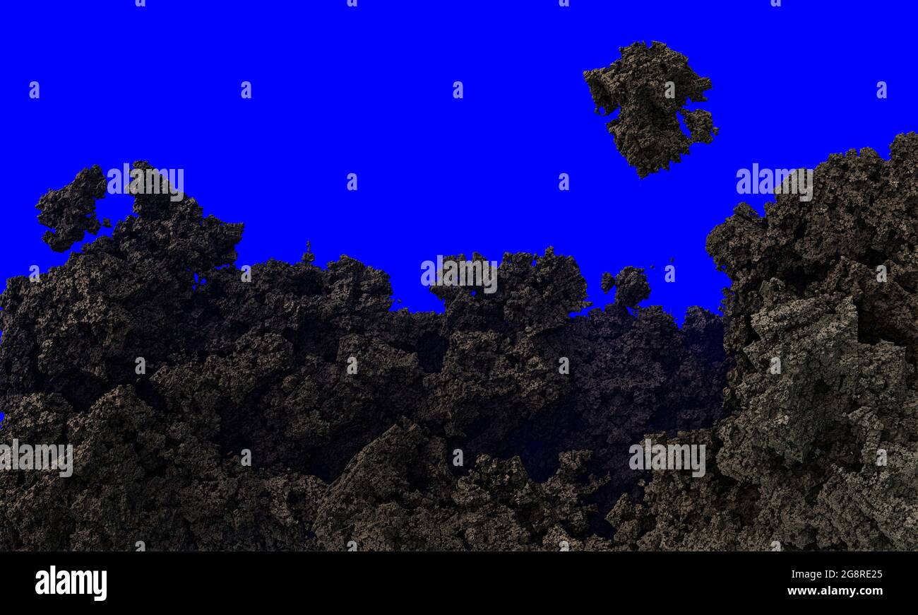 Brown texture cut blocks trench. Mining cliff of rough rock crash ...