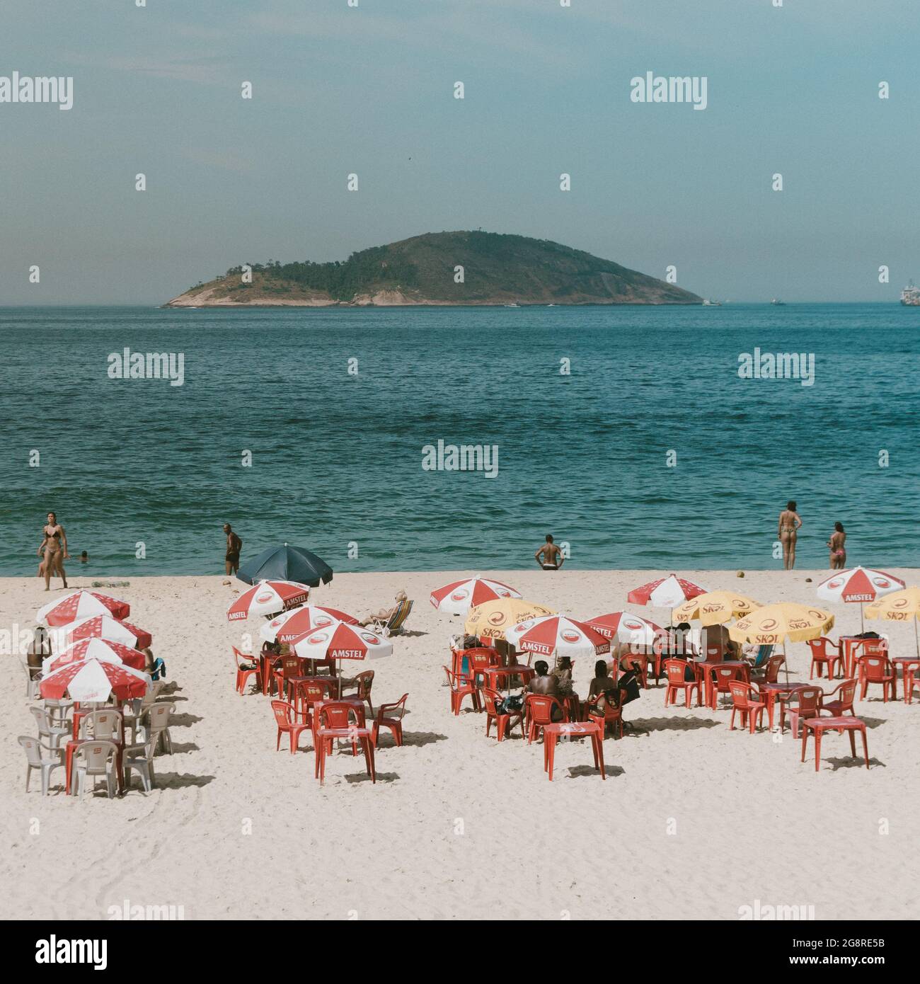 RIO DE JANEIRO, BRAZIL - Mar 06, 2017: The people at the beach in Rio ...