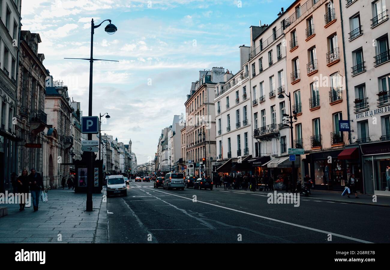 PARIS, FRANCE - Jan 12, 2016: A beautiful landscape shot of french ...