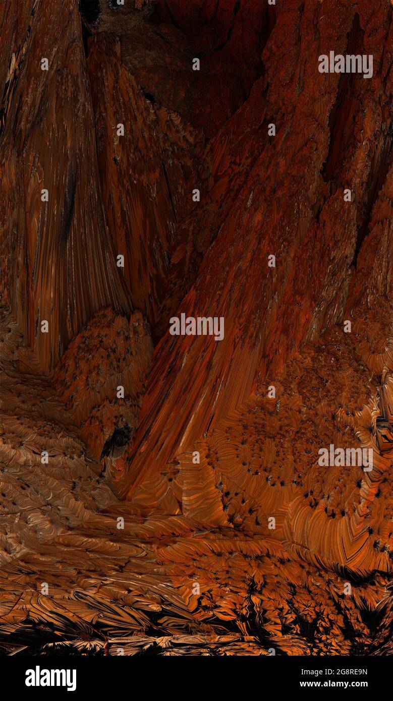 Brown texture cut blocks trench. Mining cliff of rough rock crash ...