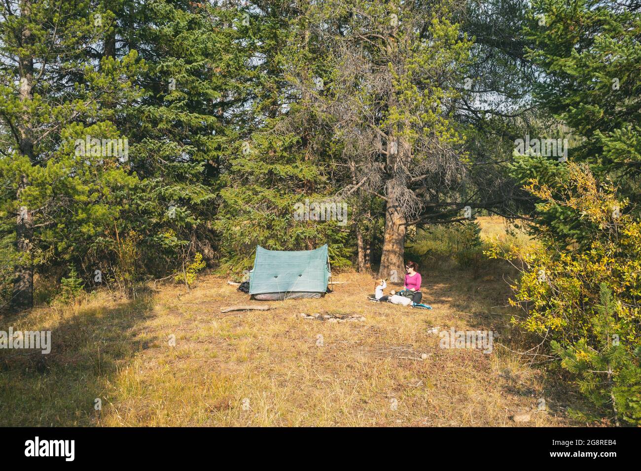 Family camping in the wilderness hi-res stock photography and images ...
