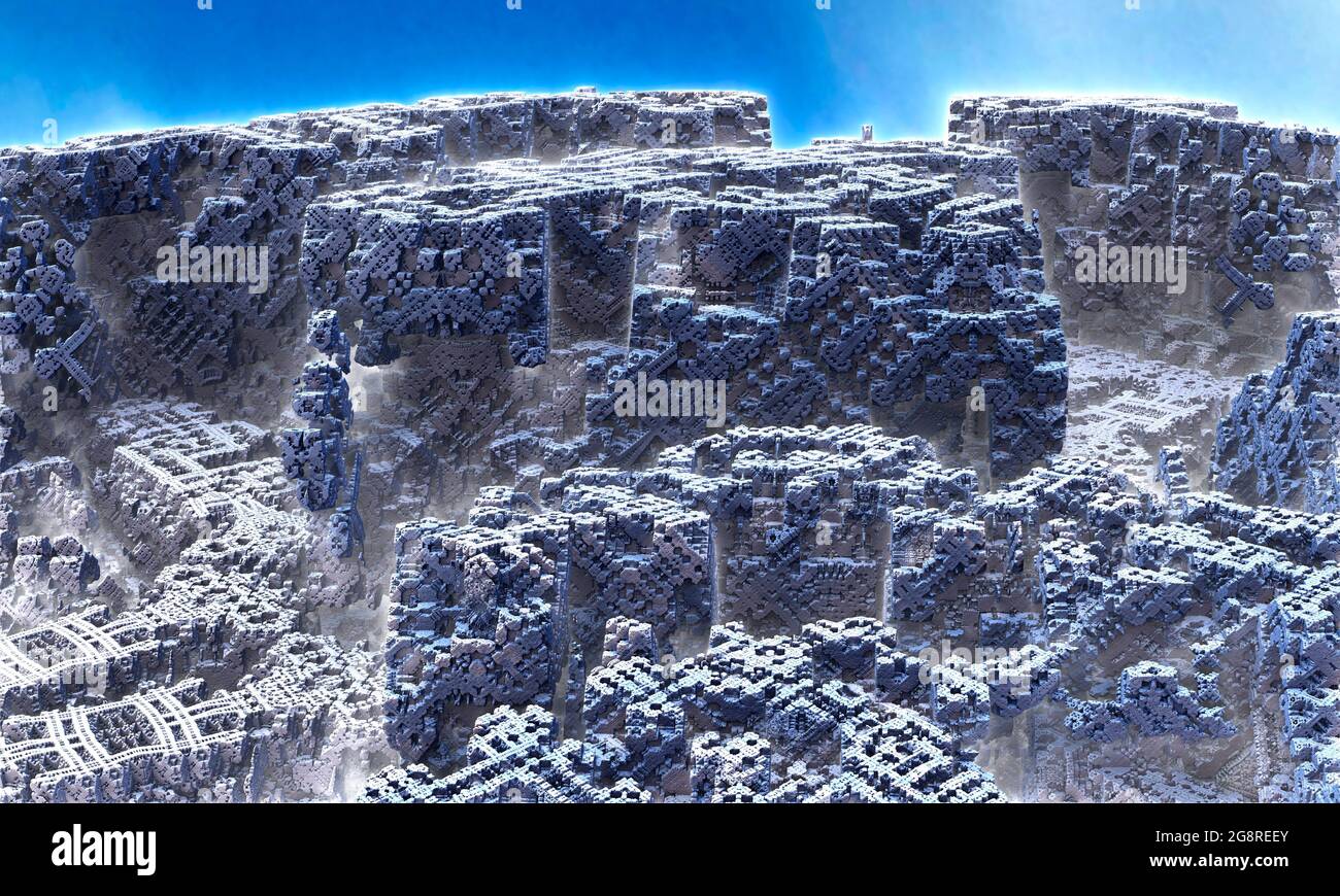 Abstract fractal atmospheric architecture geometric 3d rendering. Jpeg ...