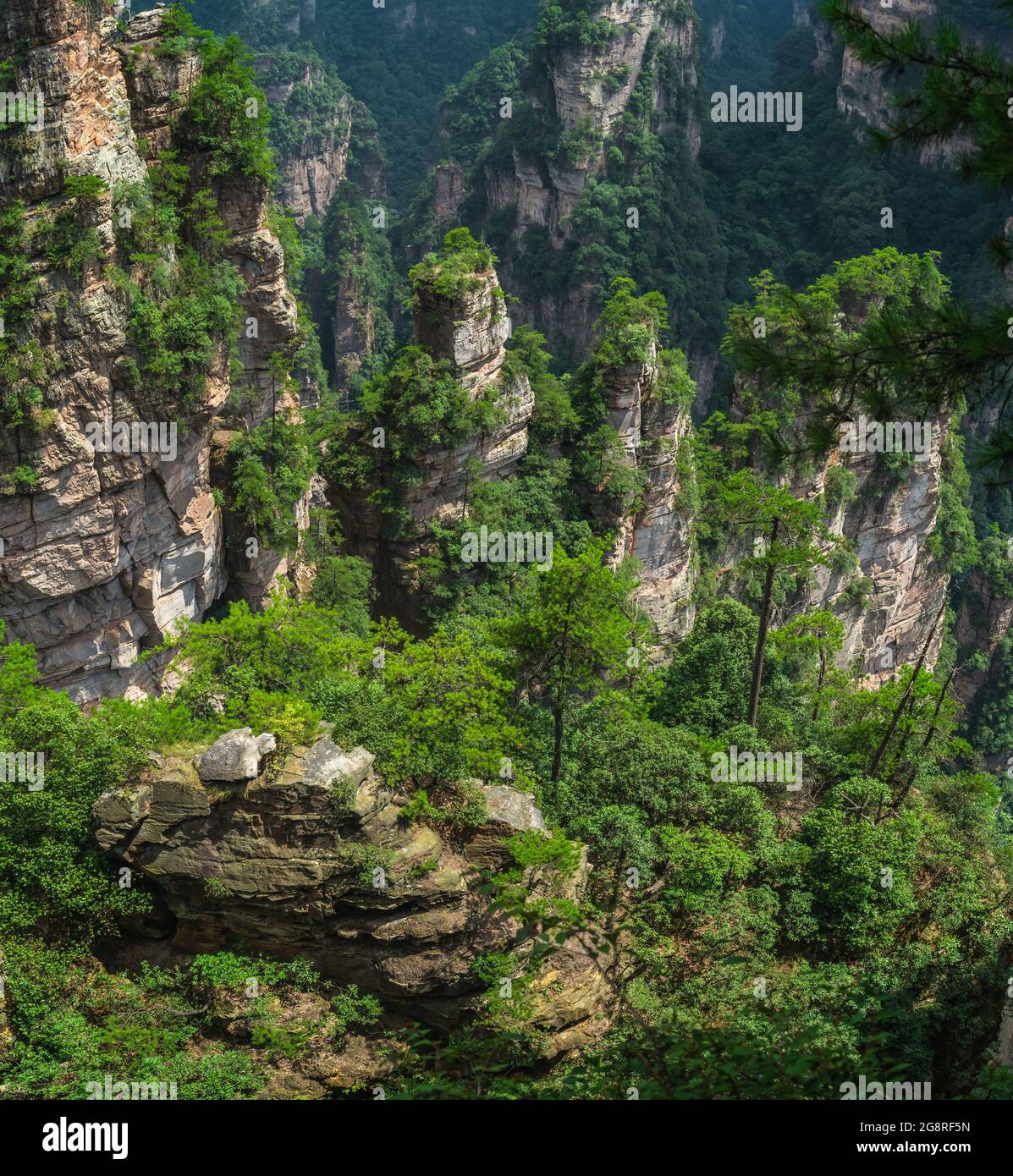 Vertical karst pillar rock formations as seen from the Enchanted ...