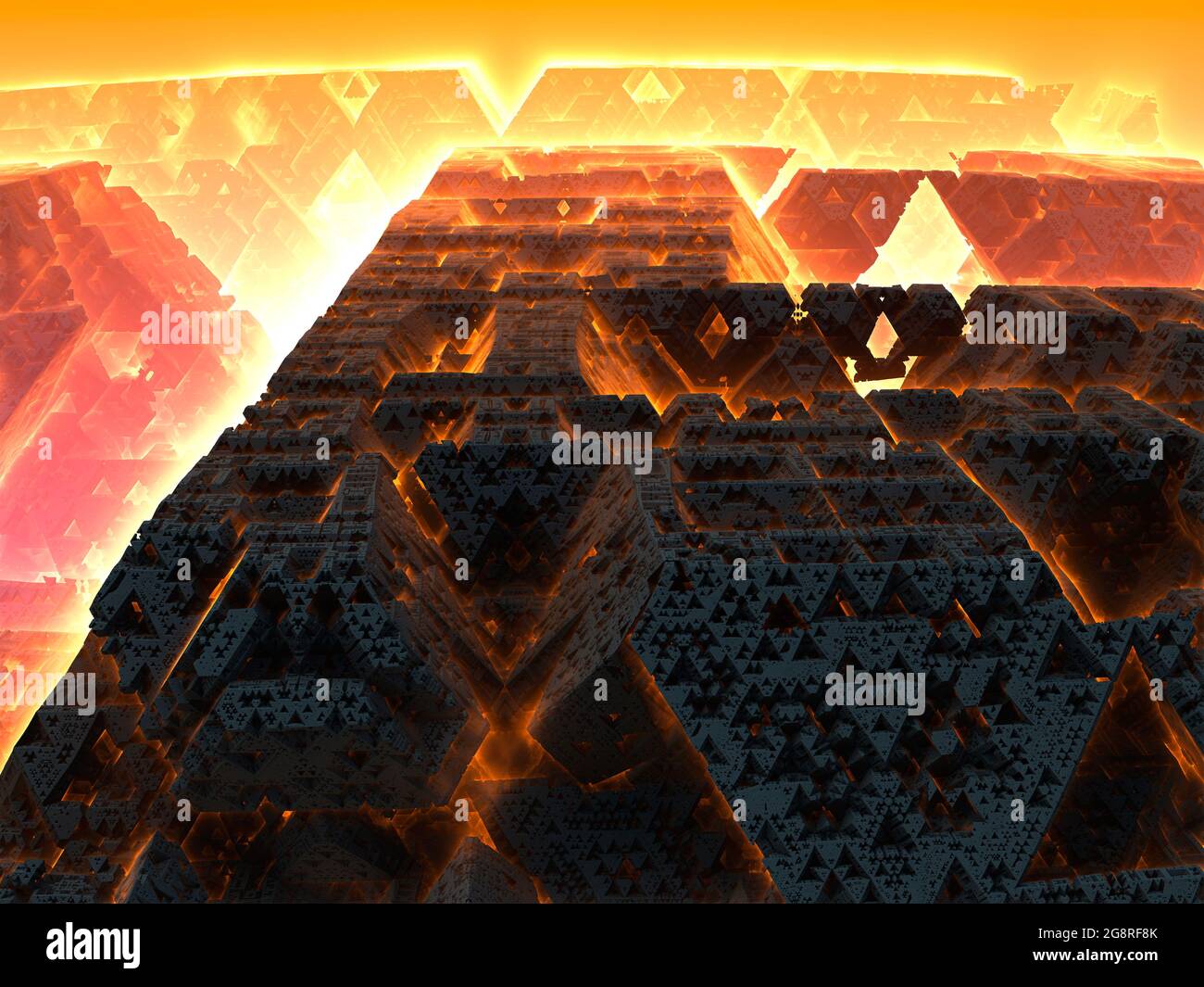 Burning Temple, fractal architecture, Jpeg 3d rendering Stock Photo - Alamy