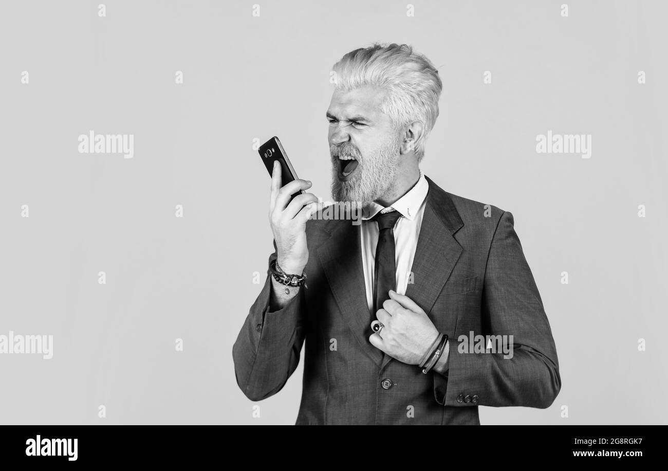 man shout on someone while speaking. Successful boss. ceo and ...