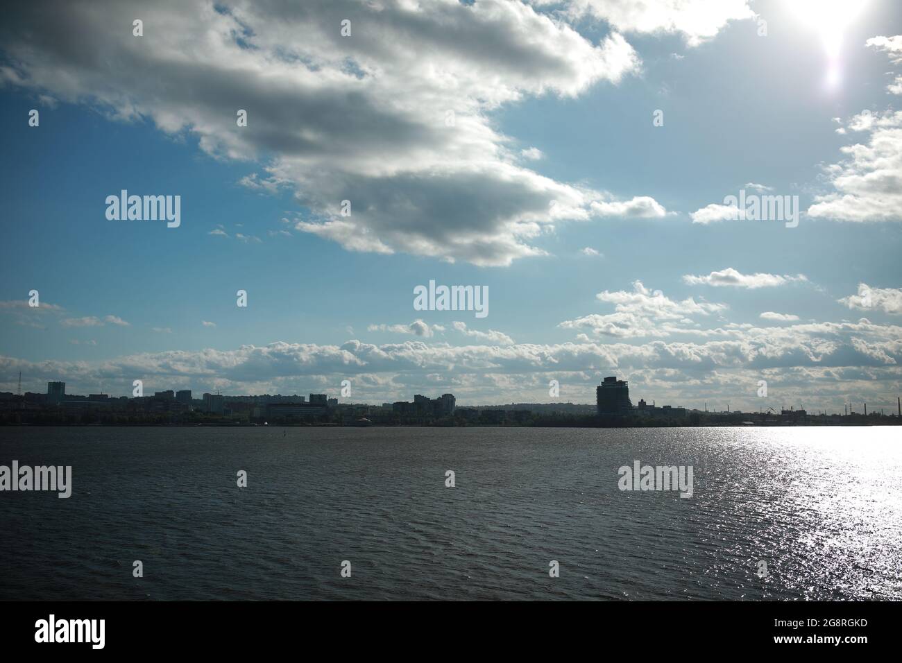 A sign above a body of water Stock Photo - Alamy