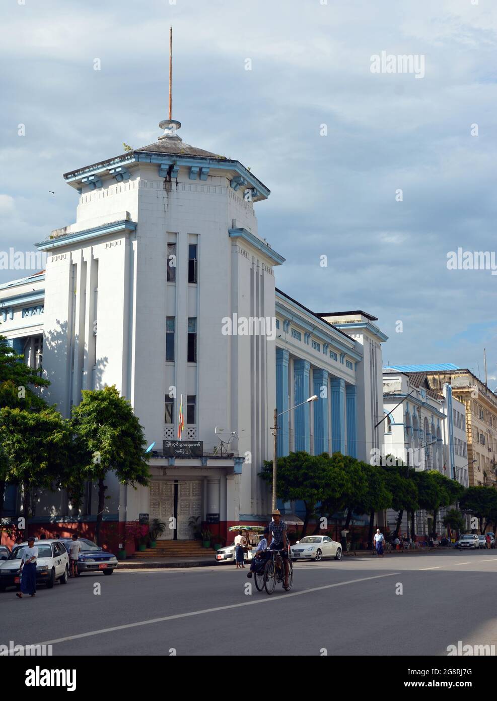 YANGON, MYANMAR (BURMA) - Oct 25, 2014: A vertical shot of Art deco ...