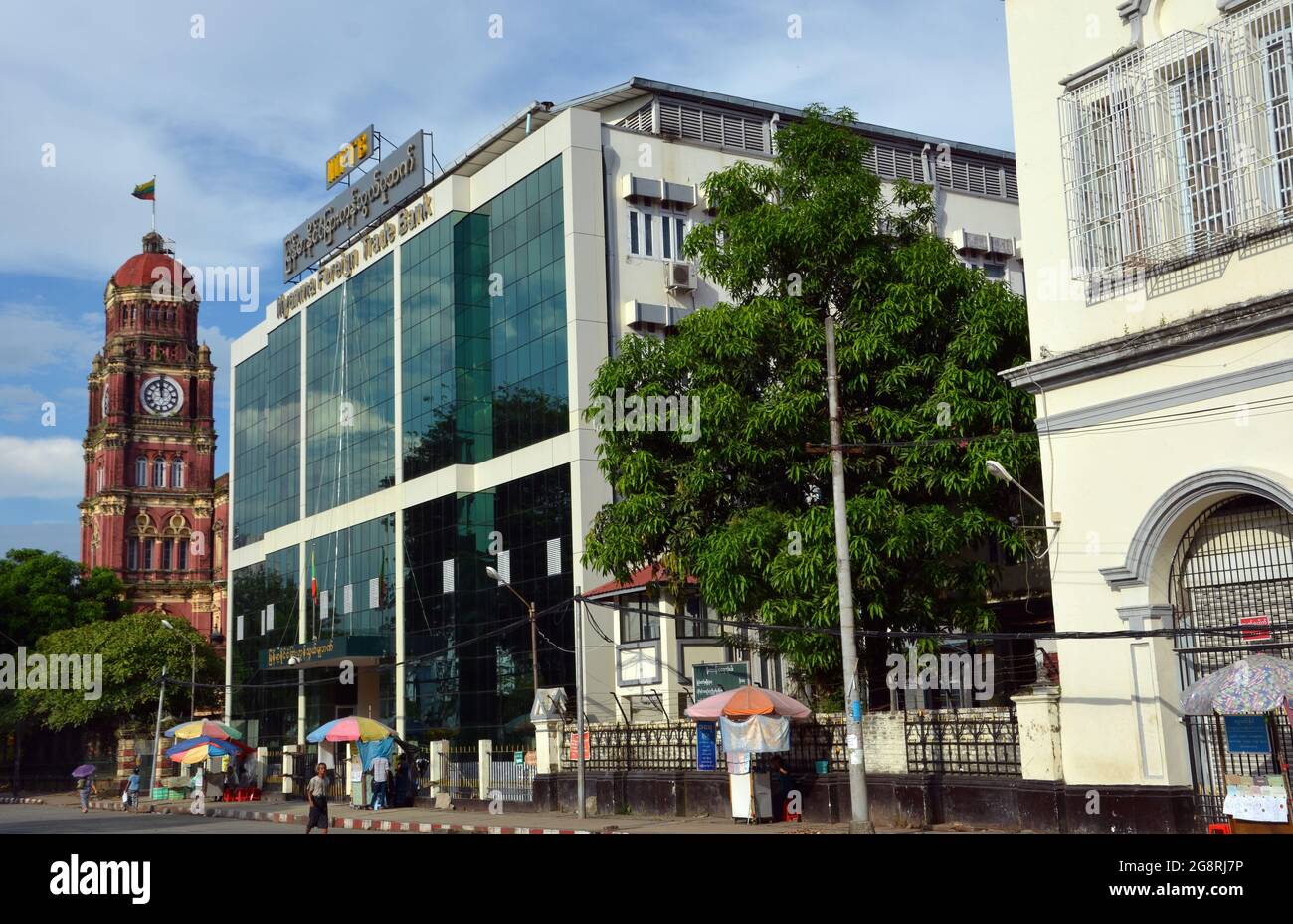 YANGON, MYANMAR (BURMA) - Oct 25, 2014: The refurbished Head Office ...