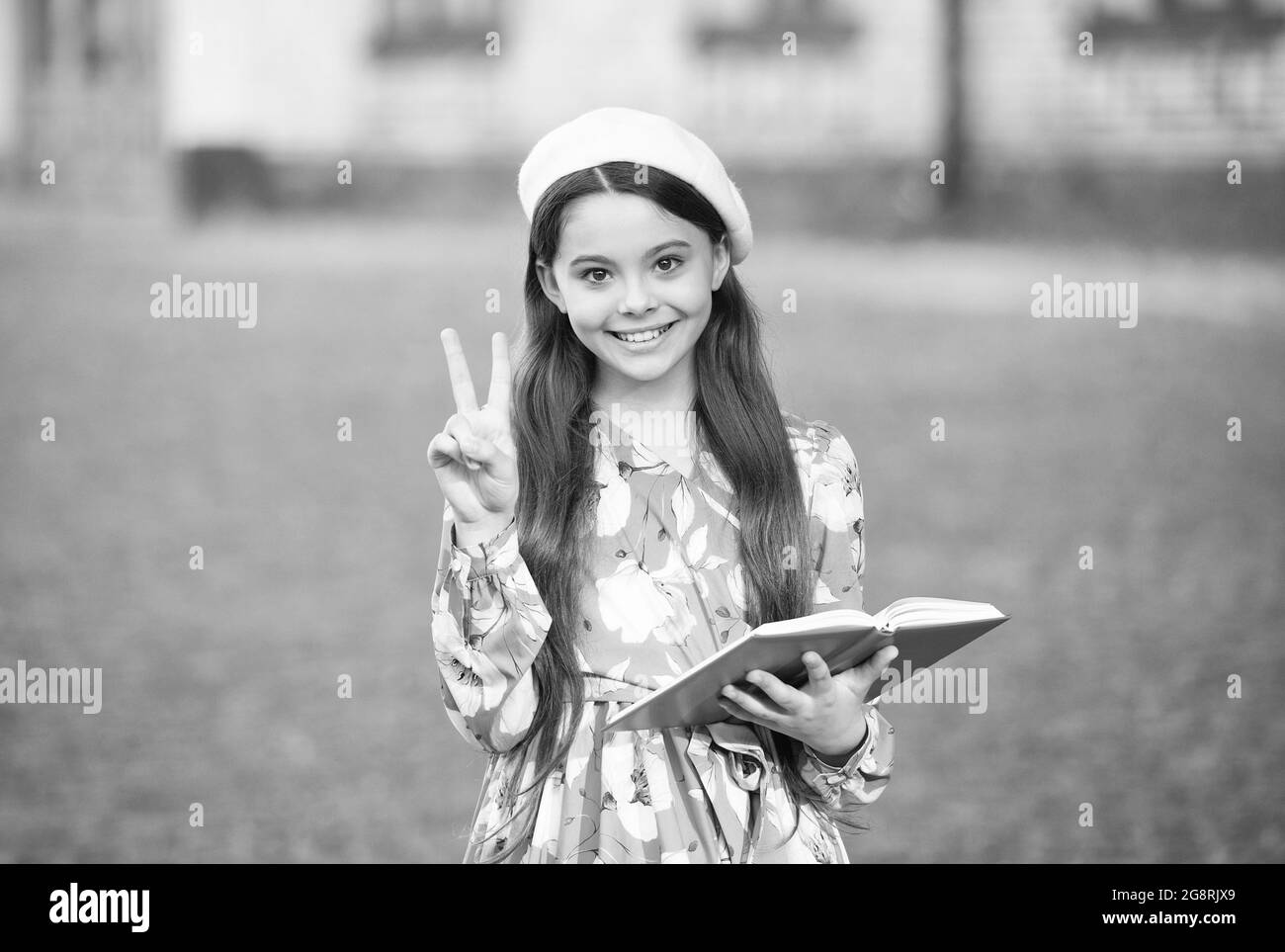 Girl student inspired reading recite poetry, having fun concept Stock ...