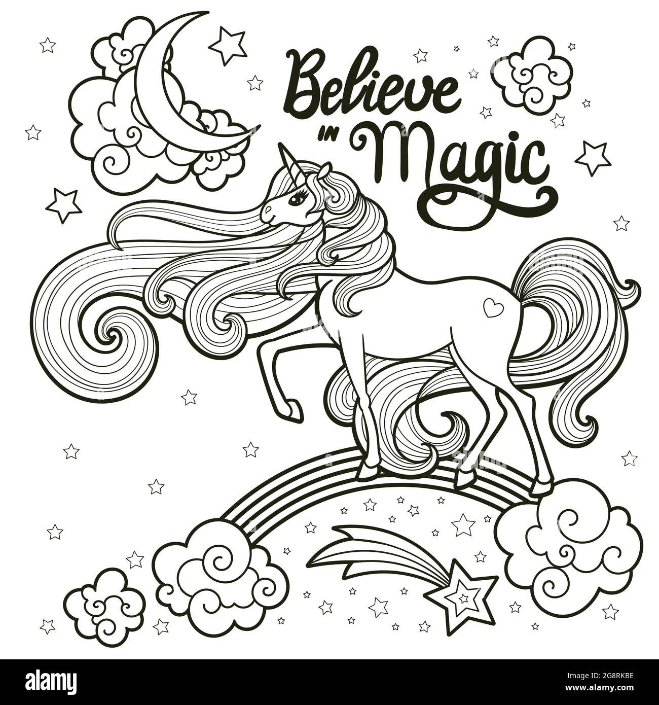 Coloring page mane Cut Out Stock Images & Pictures - Alamy