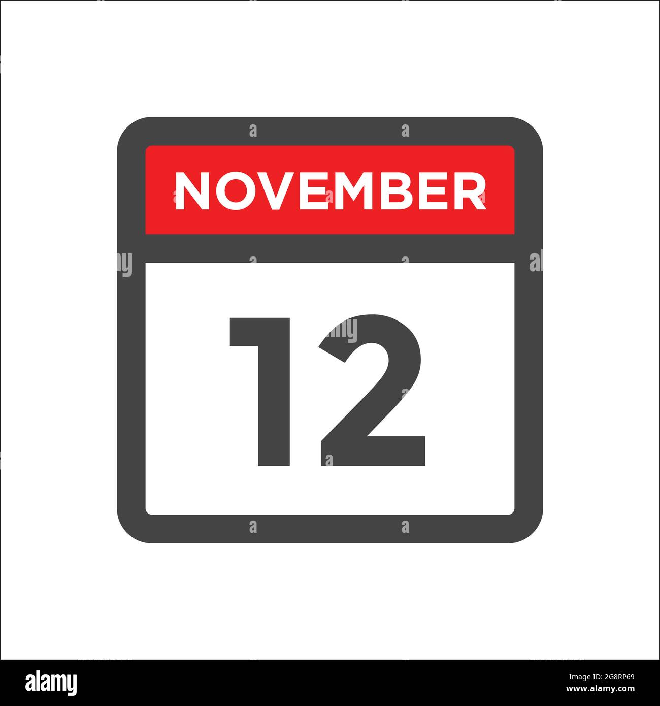 November 12 calendar icon w day of month Stock Vector Image & Art - Alamy