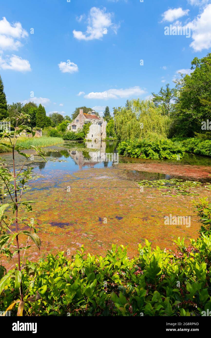 The 14th Century moated castle of Scotney castle in Kent Stock Photo ...
