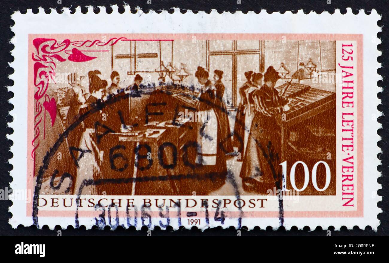 GERMANY - CIRCA 1991: a stamp printed in the Germany shows Lette ...
