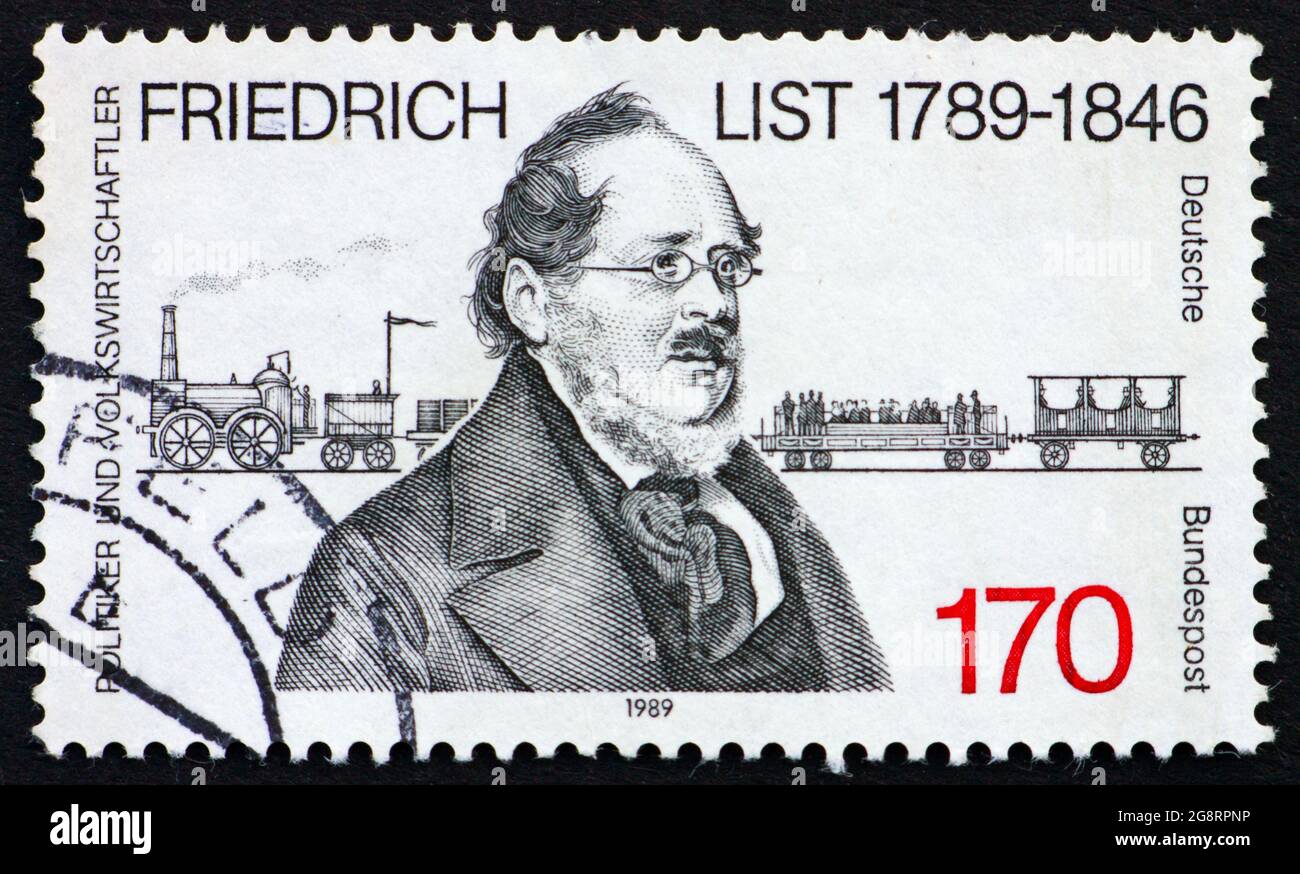 GERMANY - CIRCA 1989: a stamp printed in the Germany shows Friedrich ...
