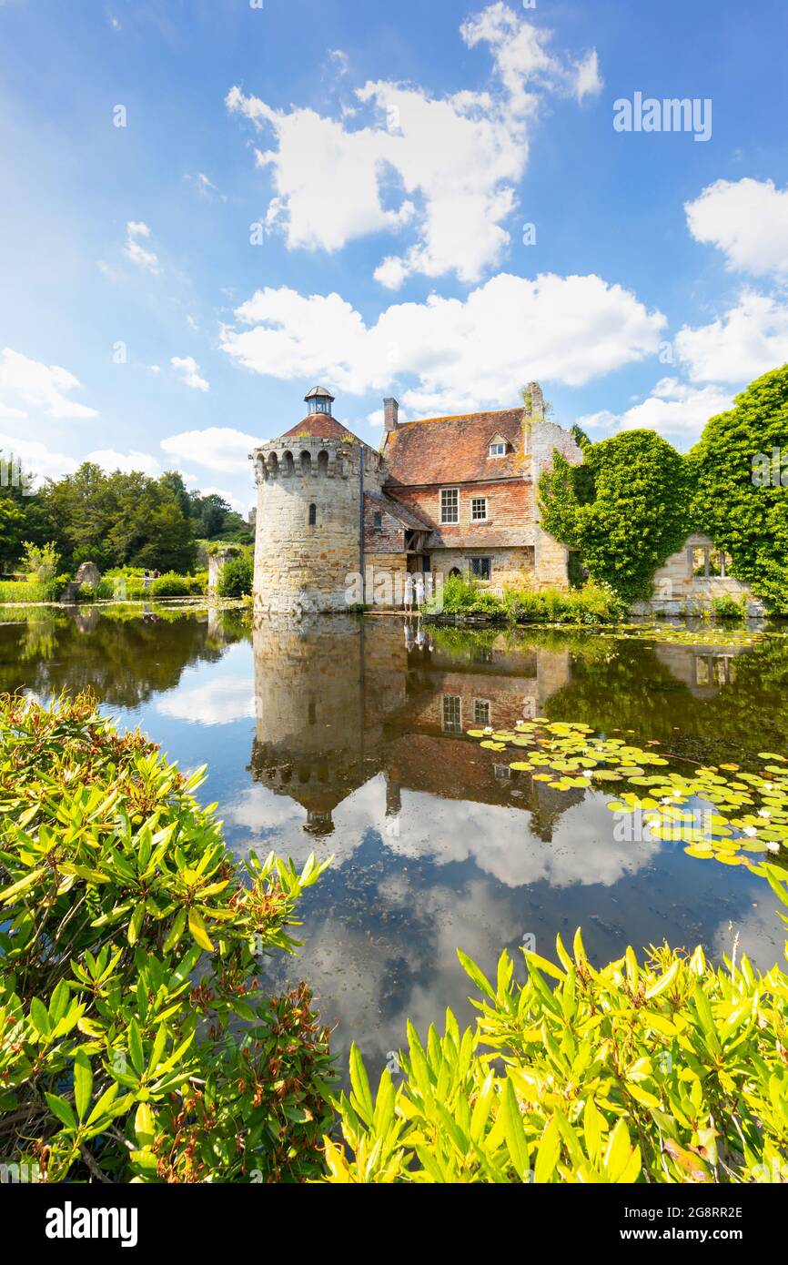 The 14th Century moated castle of Scotney castle in Kent Stock Photo ...