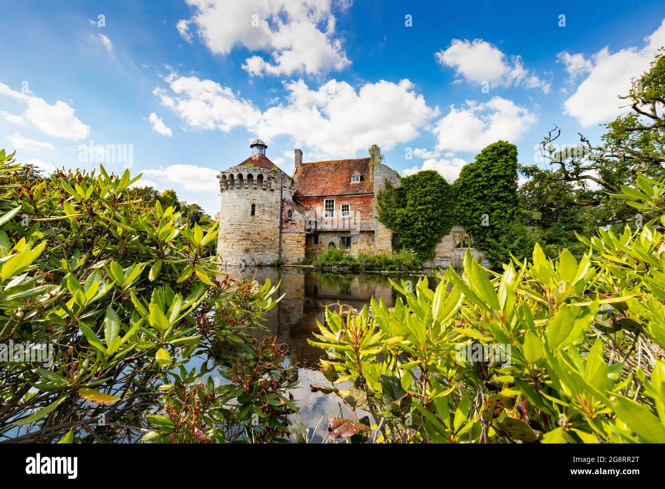 The 14th Century moated castle of Scotney castle in Kent Stock Photo ...
