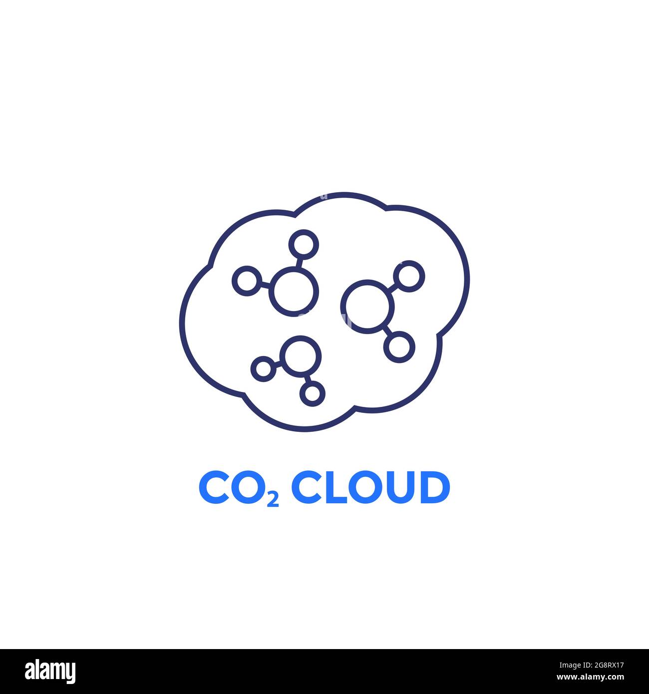 co2 cloud line icon on white, vector Stock Vector Image & Art - Alamy