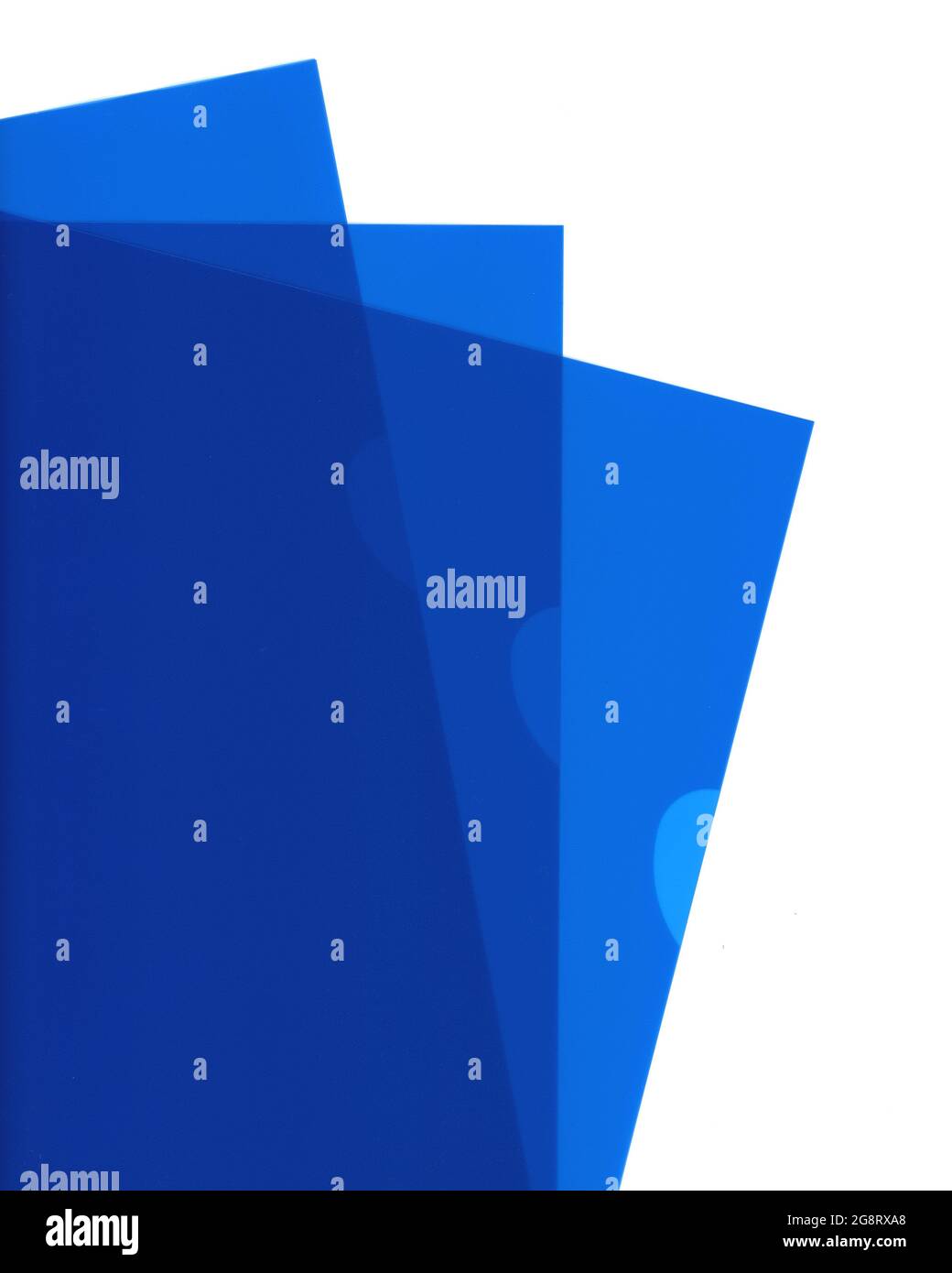 blue plastic documenti folders isolated over white Stock Photo - Alamy