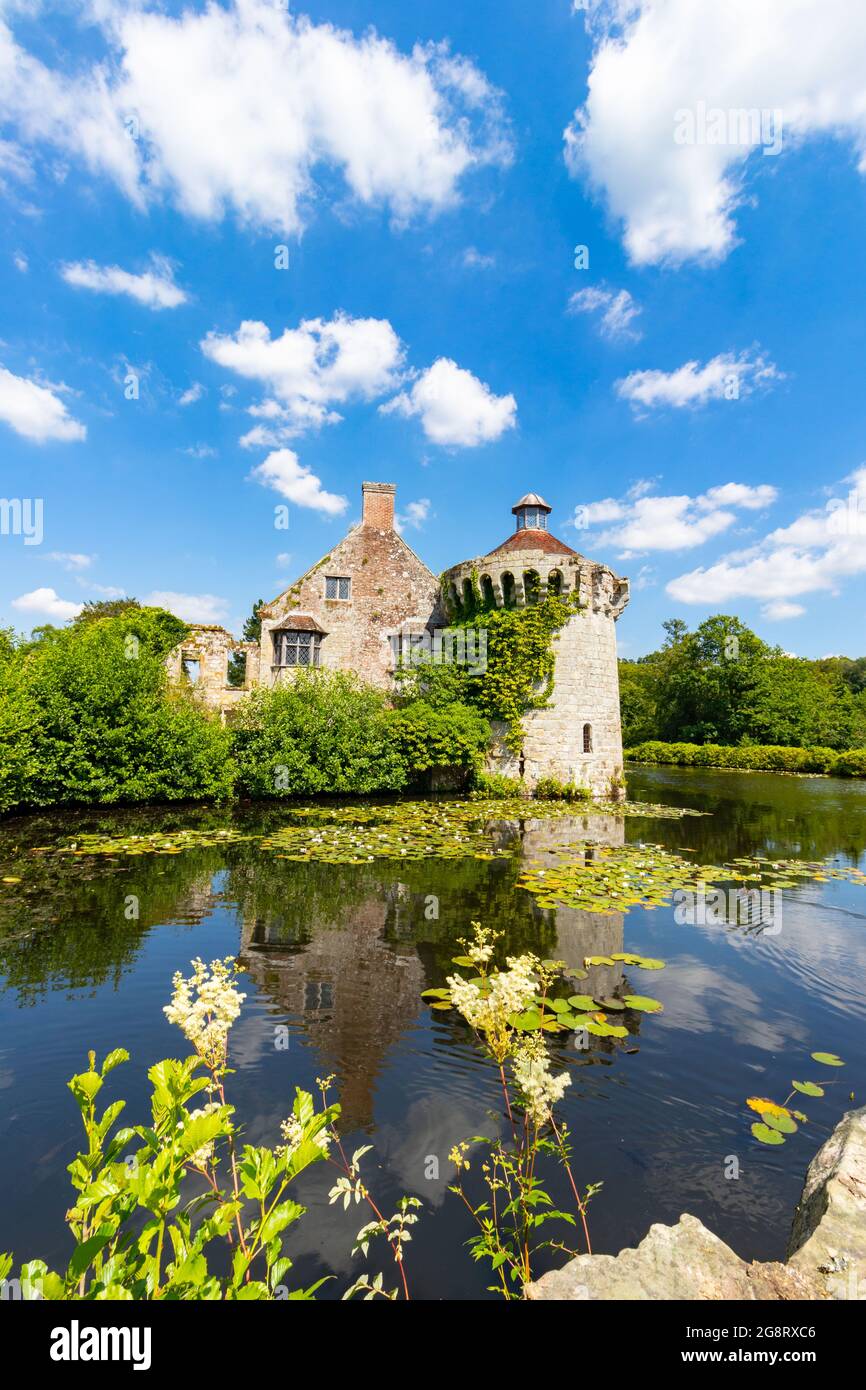 The 14th Century moated castle of Scotney castle in Kent Stock Photo ...