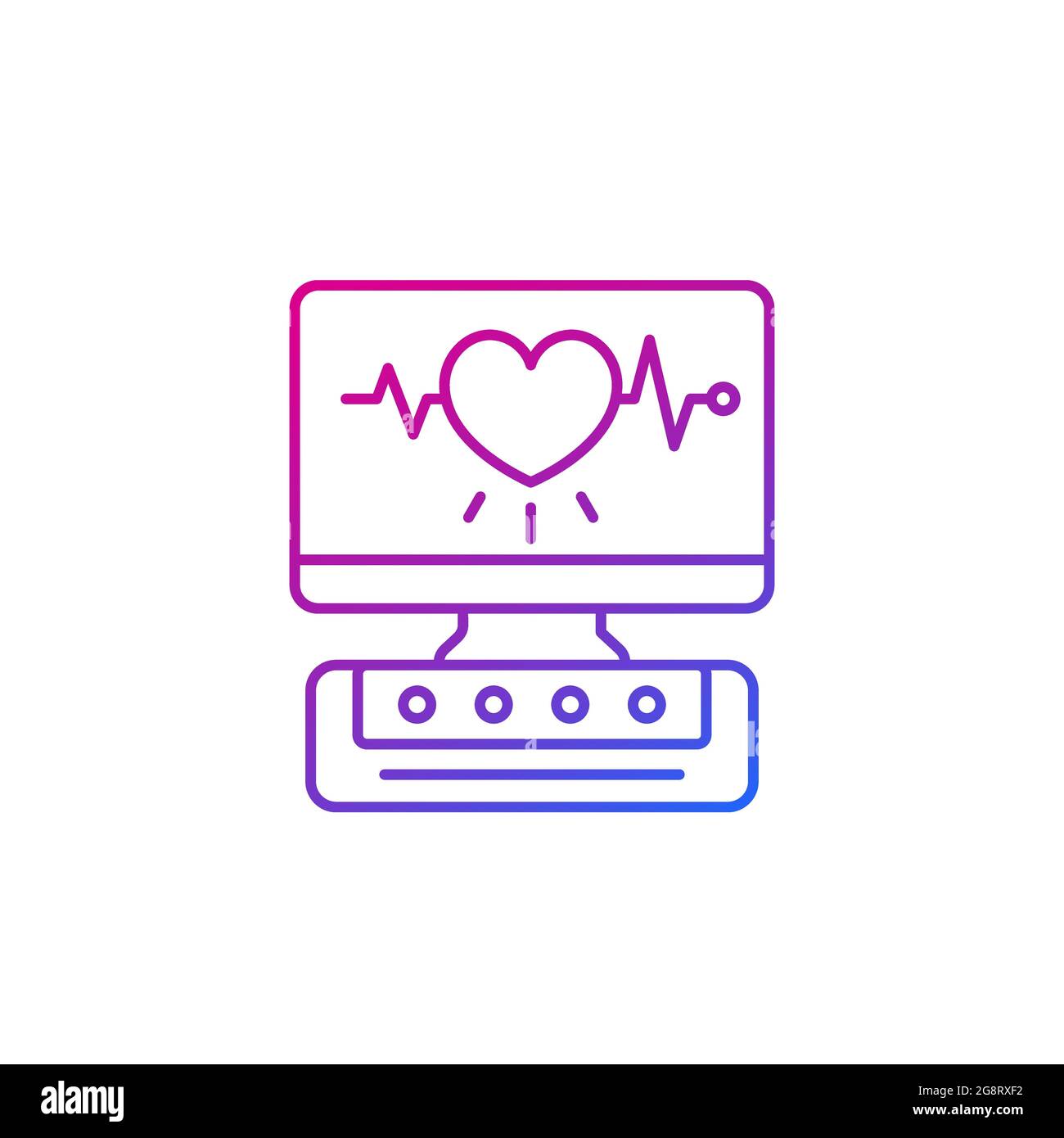ecg machine and heart diagnostics line icon Stock Vector Image & Art ...